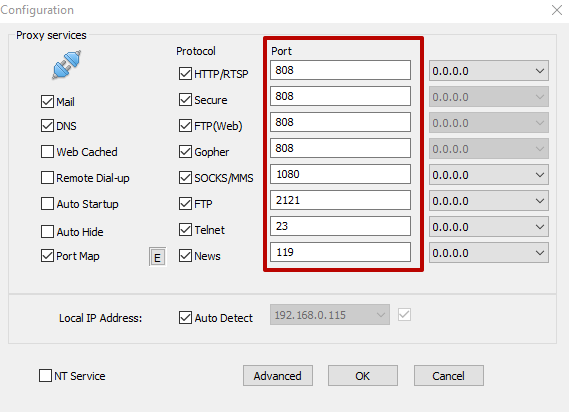 Step-by-step configuration for CCProxy